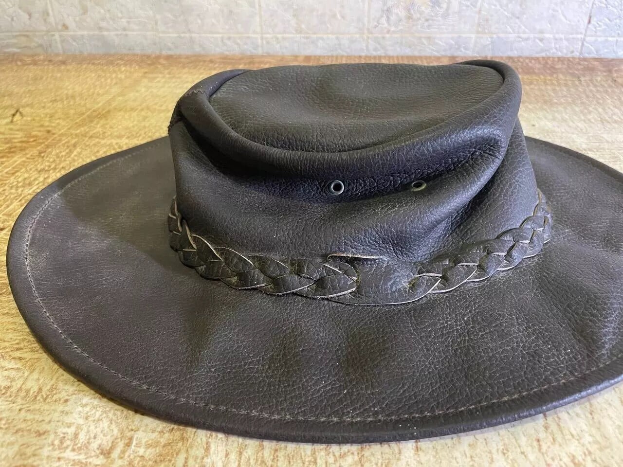 Vintage the Australian Bush Hat Co Genuine Premium M Size Leather Hat ...
