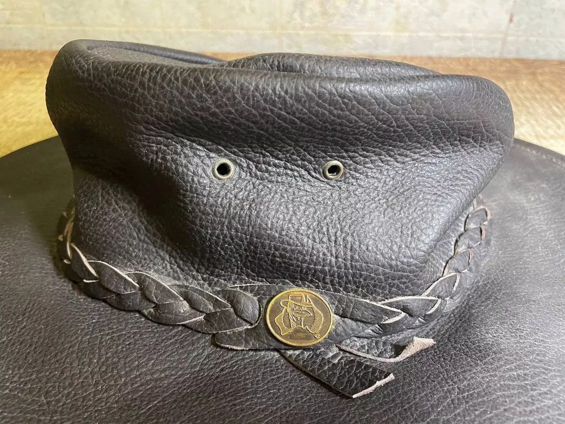 Vintage the Australian Bush Hat Co Genuine Premium M Size Leather Hat ...