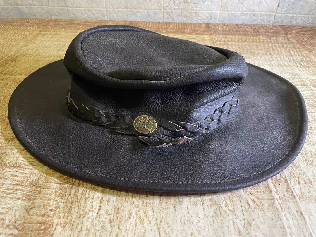 Vintage the Australian Bush Hat Co Genuine Premium M Size Leather Hat ...