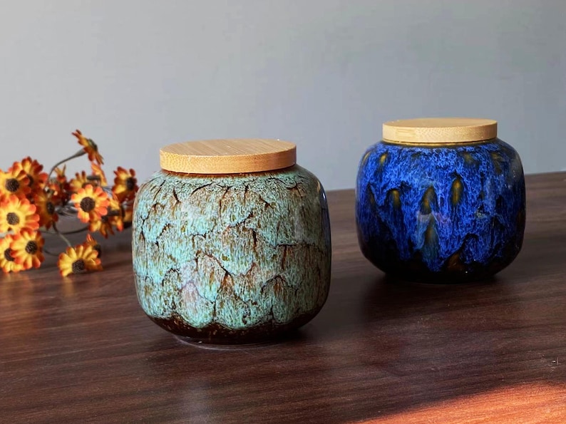 Mini Ceramic Pots for Pet Urn, Unique Dog Ashes for Memory Pot, Small ...