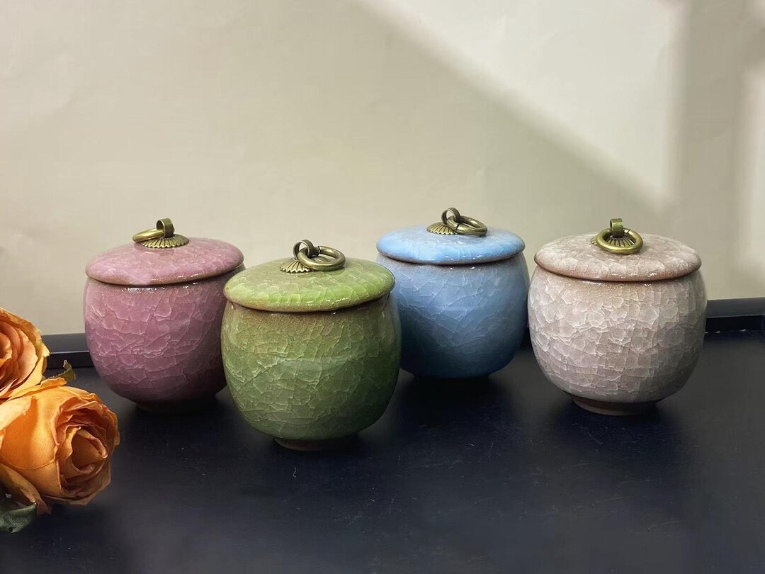 Mini Ceramic Pots for Pet Urn, Unique Dog Ashes for Memory Pot, Small ...
