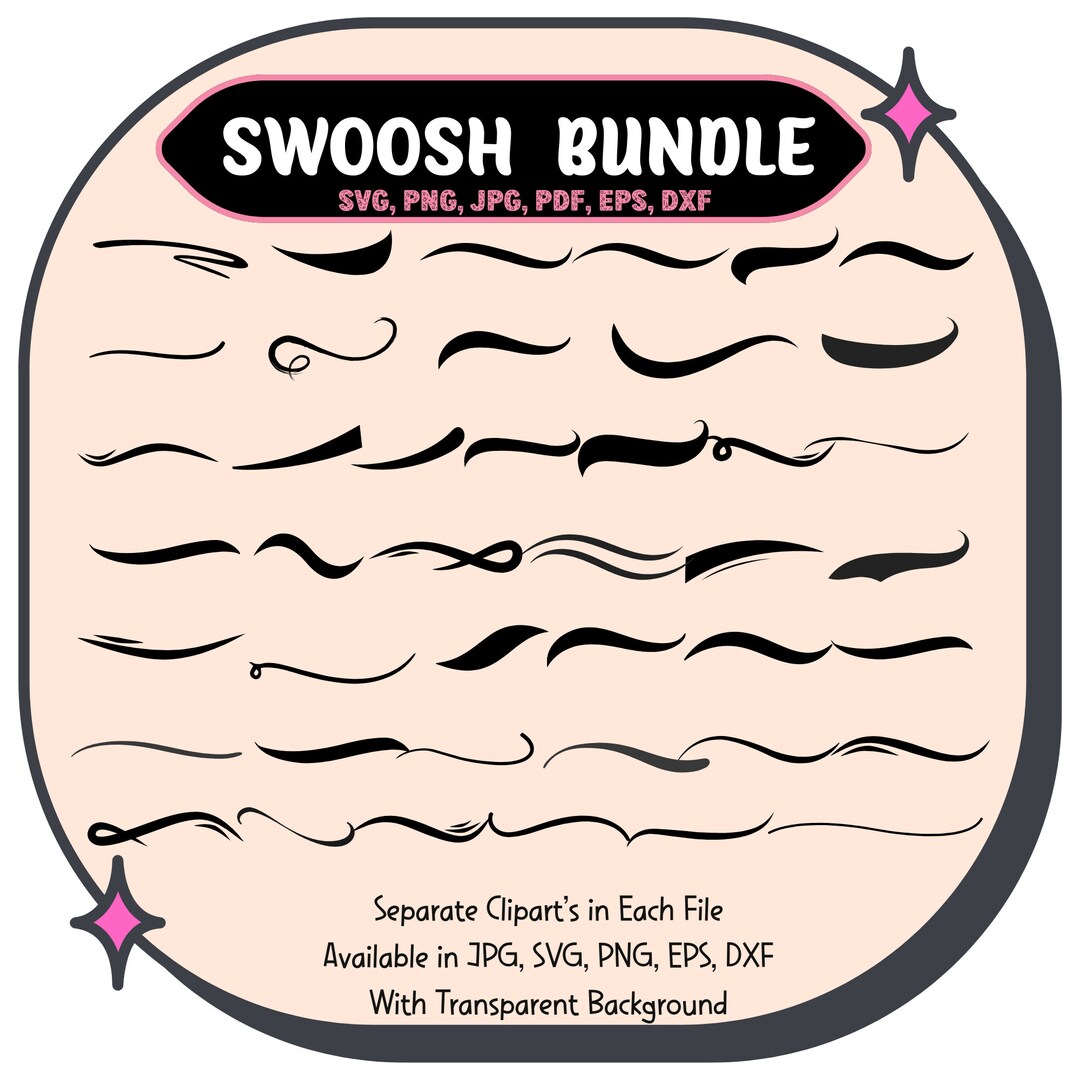 Swoosh SVG, Text Tails Svg, Divider Svg, Swoosh Cricut, Font Tails Svg ...