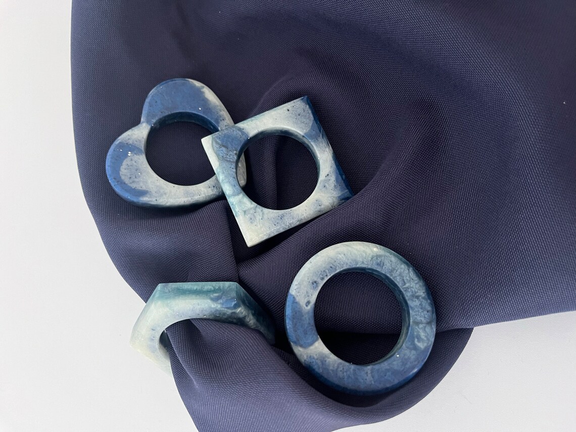 Resin Napkin Ring Set Napkin Holder Handmade Housewarming Gift Unique ...