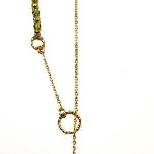 Gold Drop Chain Necklace With Green Beading - Etsy