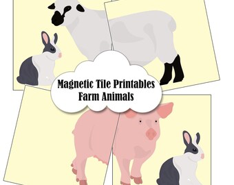 Magnetic Tile Topper Printables for Matching Heads to Tails - Set of 12 ...