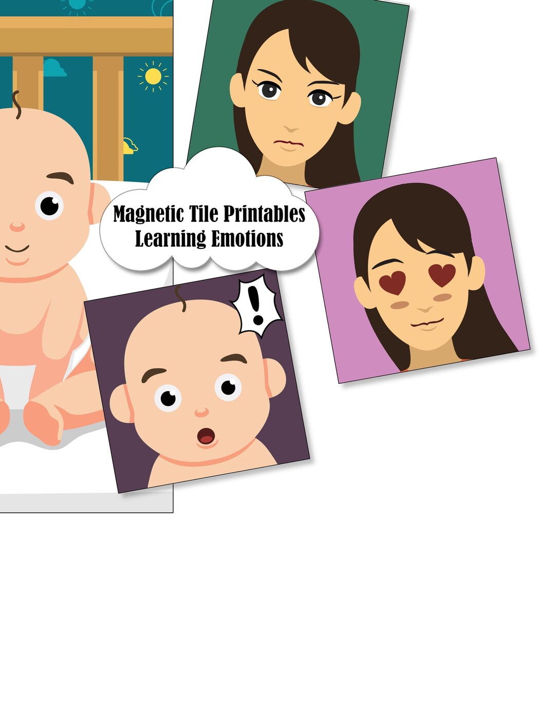 Magnetic Tile Topper Printables for Learning Emotions - Set of 14 Pcs ...