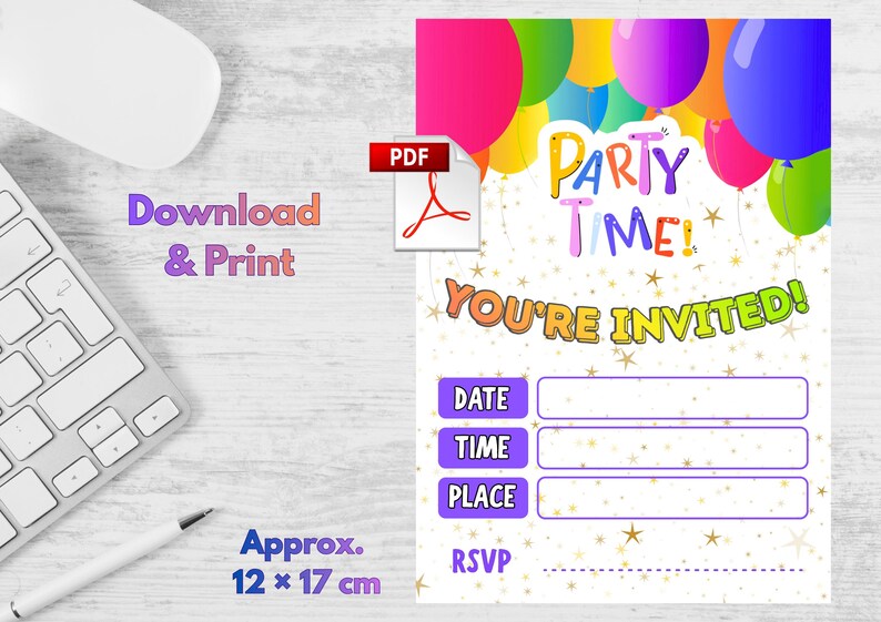 Fill in Birthday Invitation for Kids — Printable Party Invite - Etsy