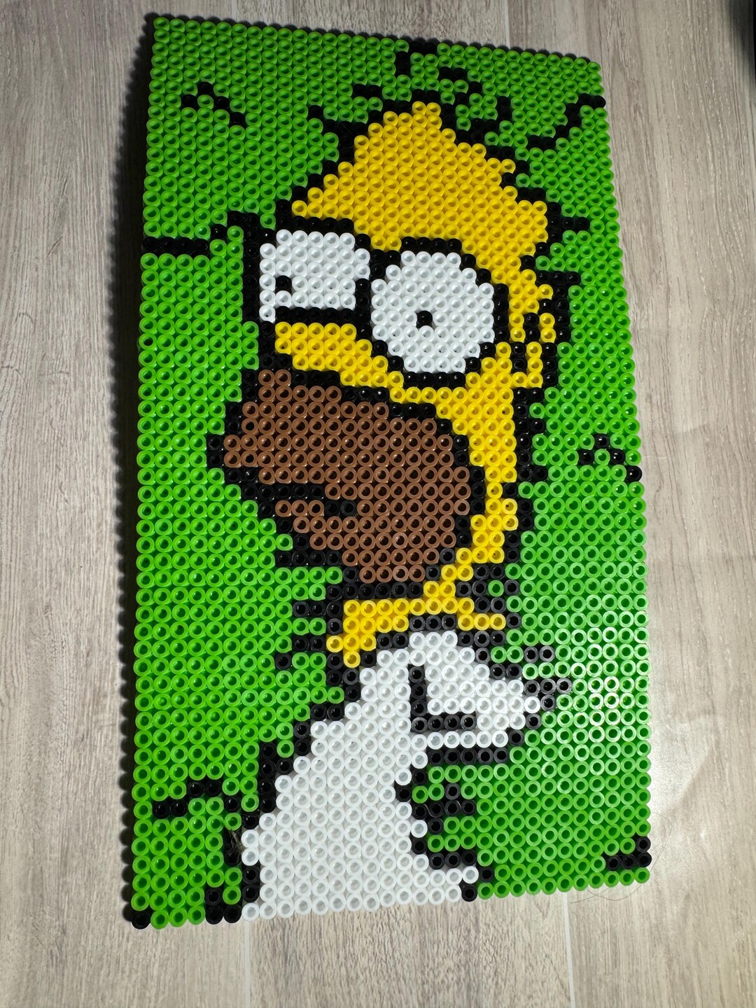 Homer Simpson “bush Meme” Perler Bead Art | Handmade Pixel Wall Decor ...