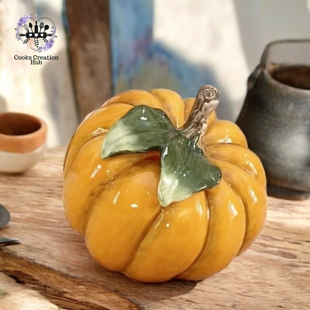 Ceramic Pumpkin Statue, Halloween Kitchen Decor, Craft Decoration ...