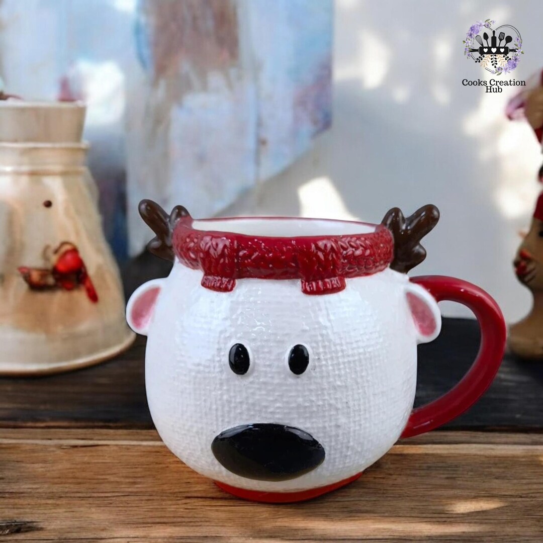 16.90 Oz Christmas Nice Ceramic Teacup With Elk, Christmas Coffee Milk ...