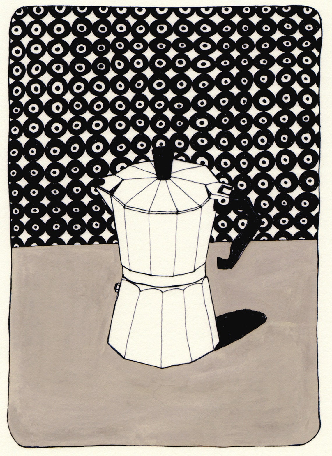 Coffee Pot With Wallpaper (limited Edition Print) - Etsy