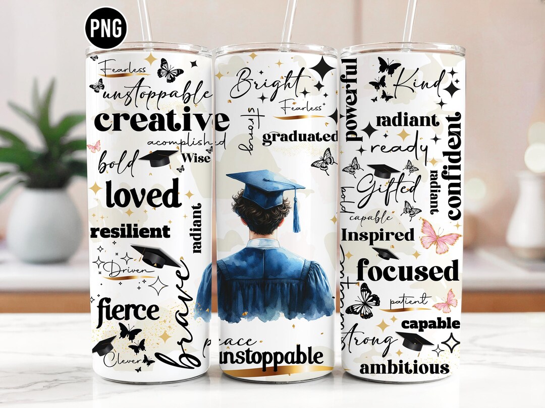Boy Graduation Positive Affirmations Tumbler Wraps 20 Oz Skinny Tumbler ...
