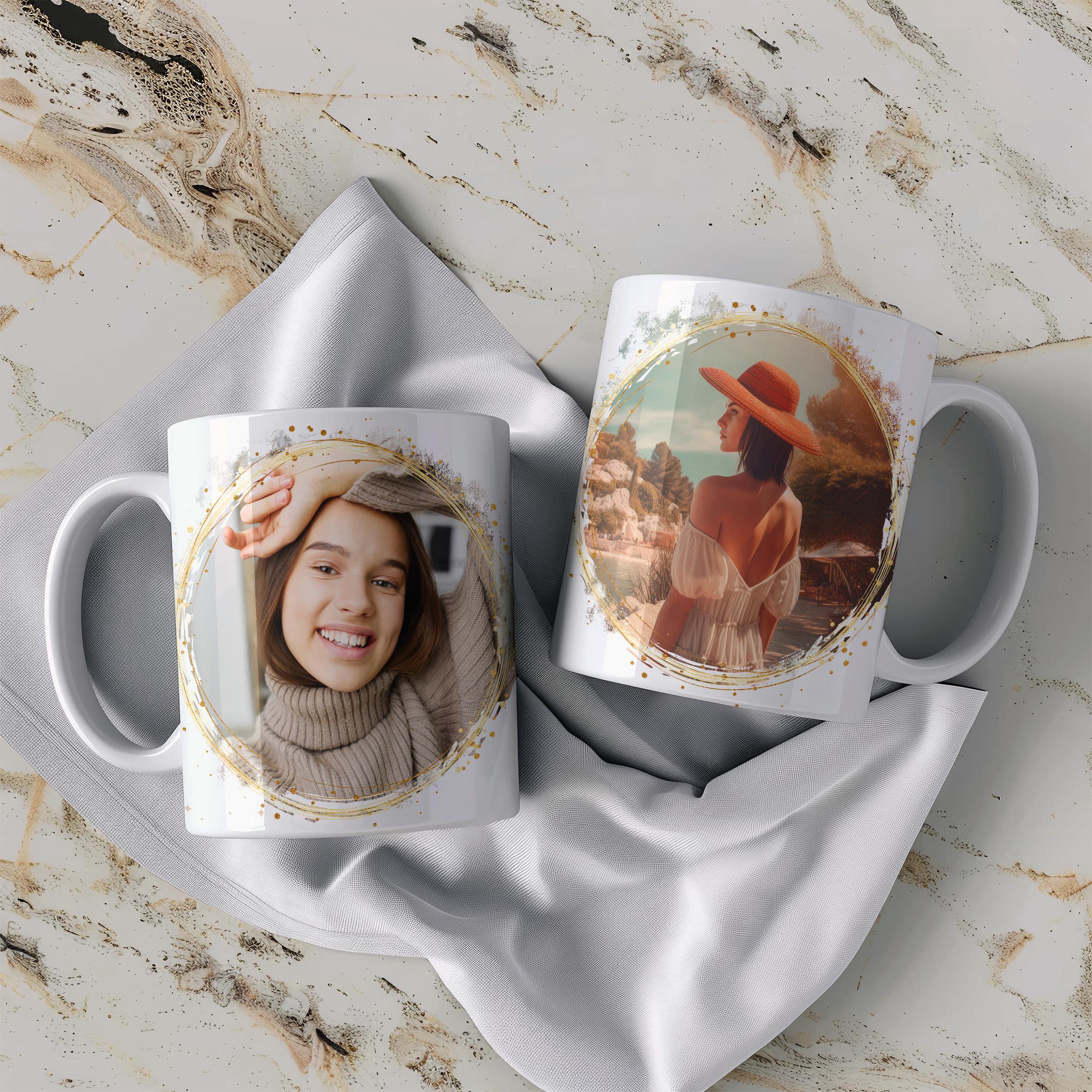 2 Photo Mug Sublimation Design Picture Mug Template Png Photo Collage ...