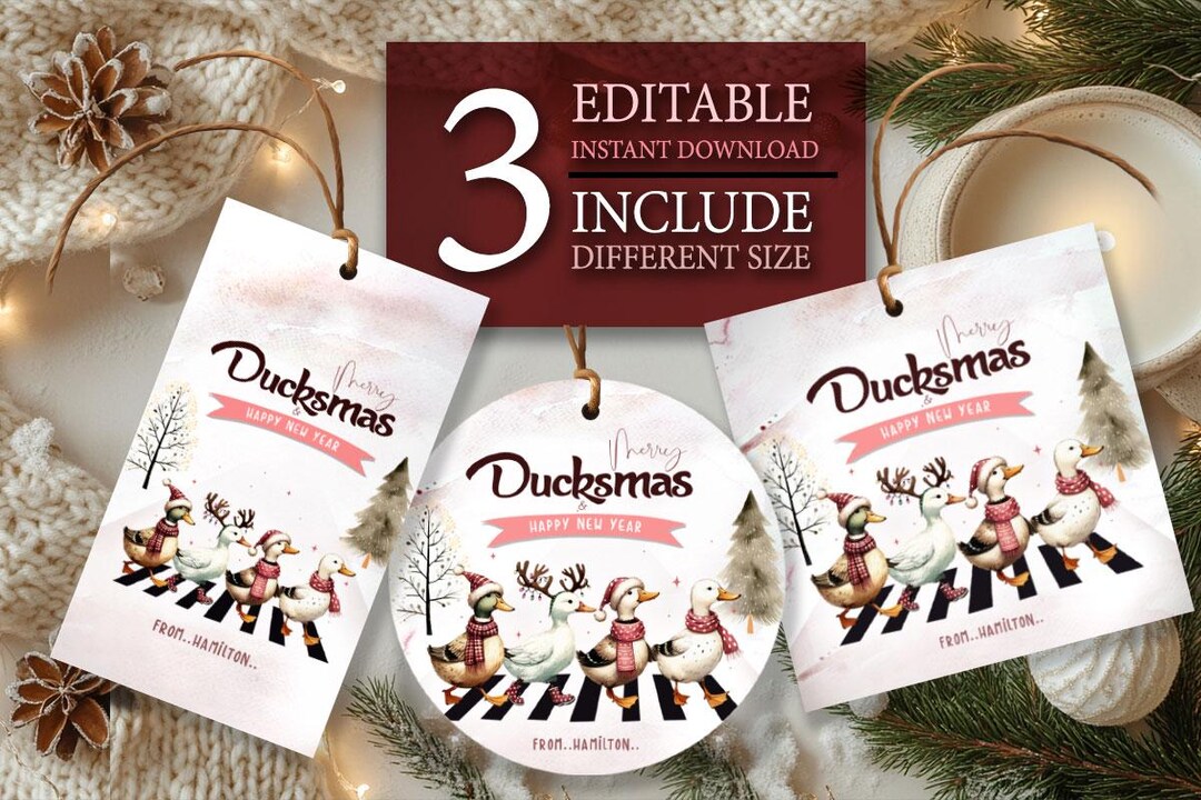 Christmas Gift Tags, Gift Tags, Editable Tags, Happy New Year Tags ...