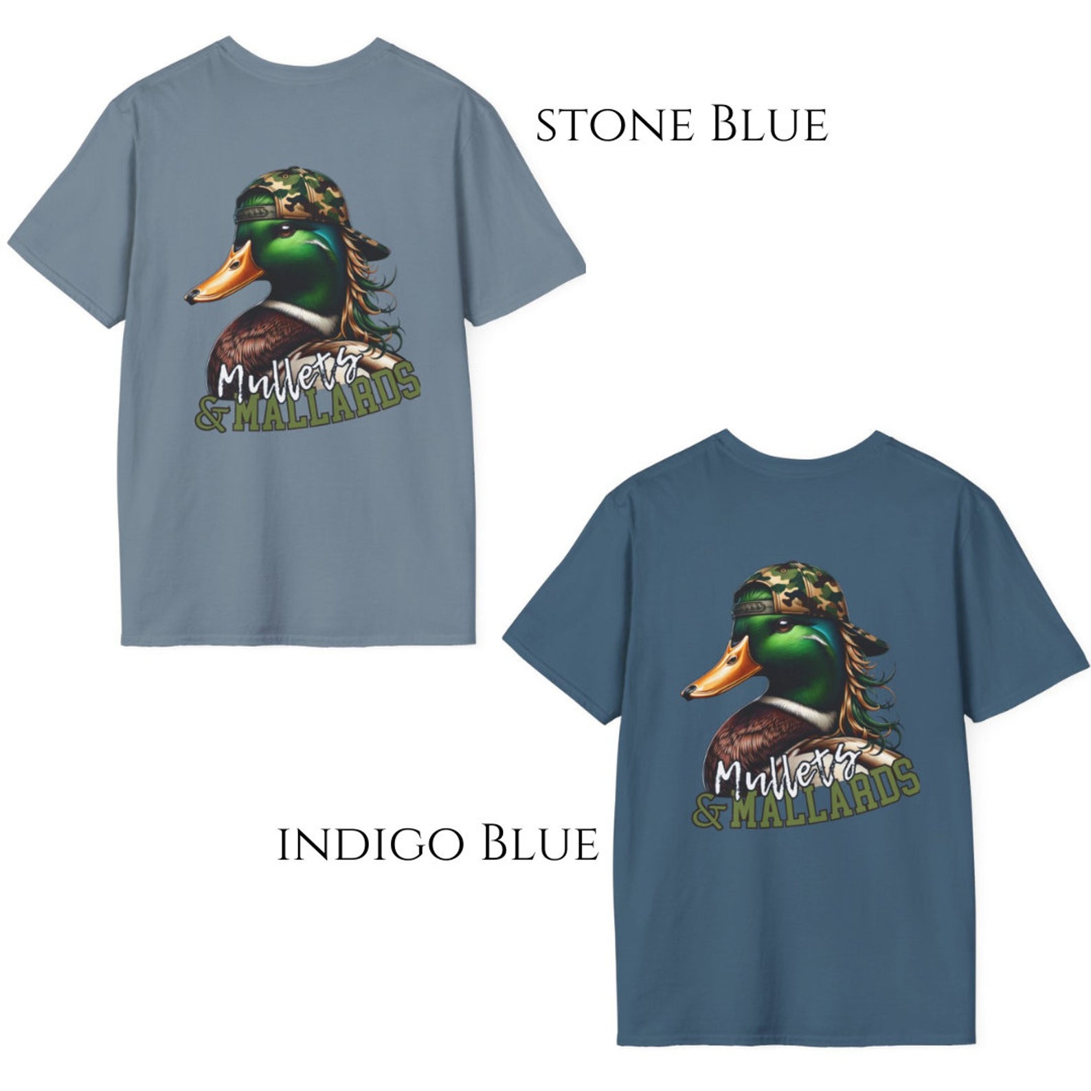 Mullets & Mallards Funny Shirt, Duck Hunting Tshirt Gift for Him, Duck ...