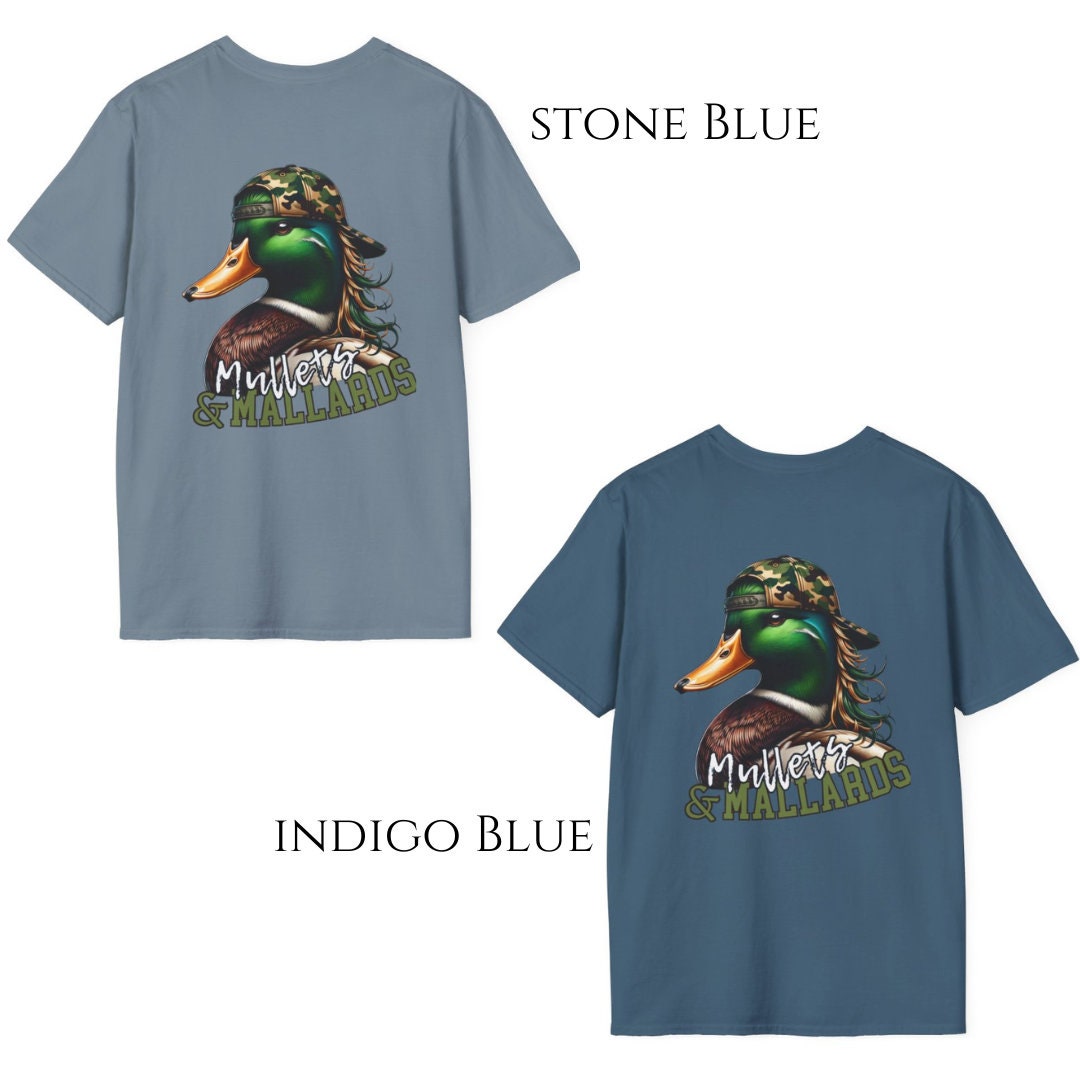 Mullets & Mallards Funny Shirt, Duck Hunting Tshirt Gift for Him, Duck ...