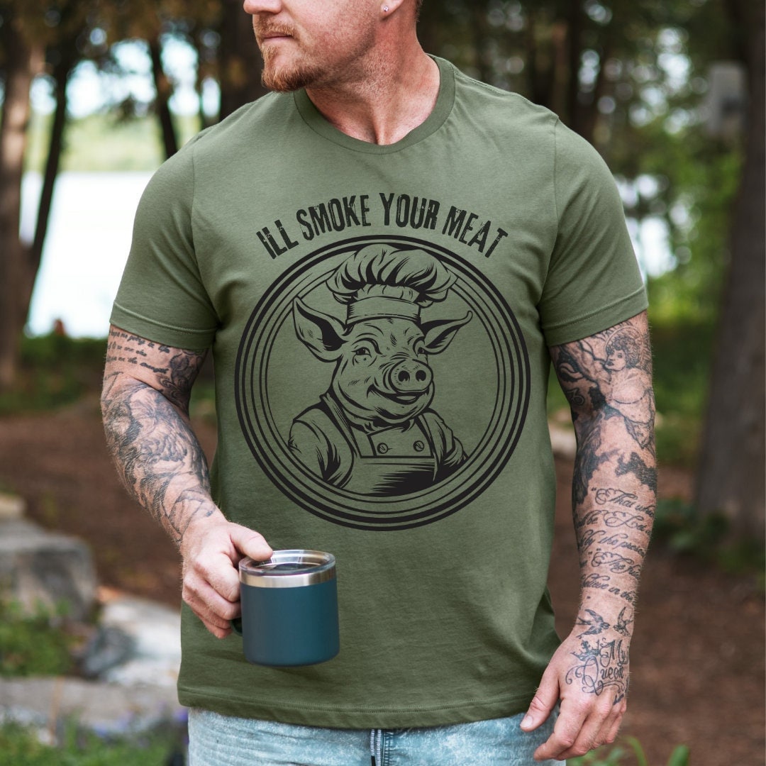 Ill Smoke Your Meat T-shirt, Butcher Pig Graphic Tee - Etsy