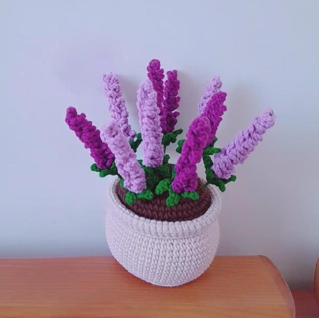 Lavender Flower Pot PDF English Pattern - Desktop Flower Pots English ...