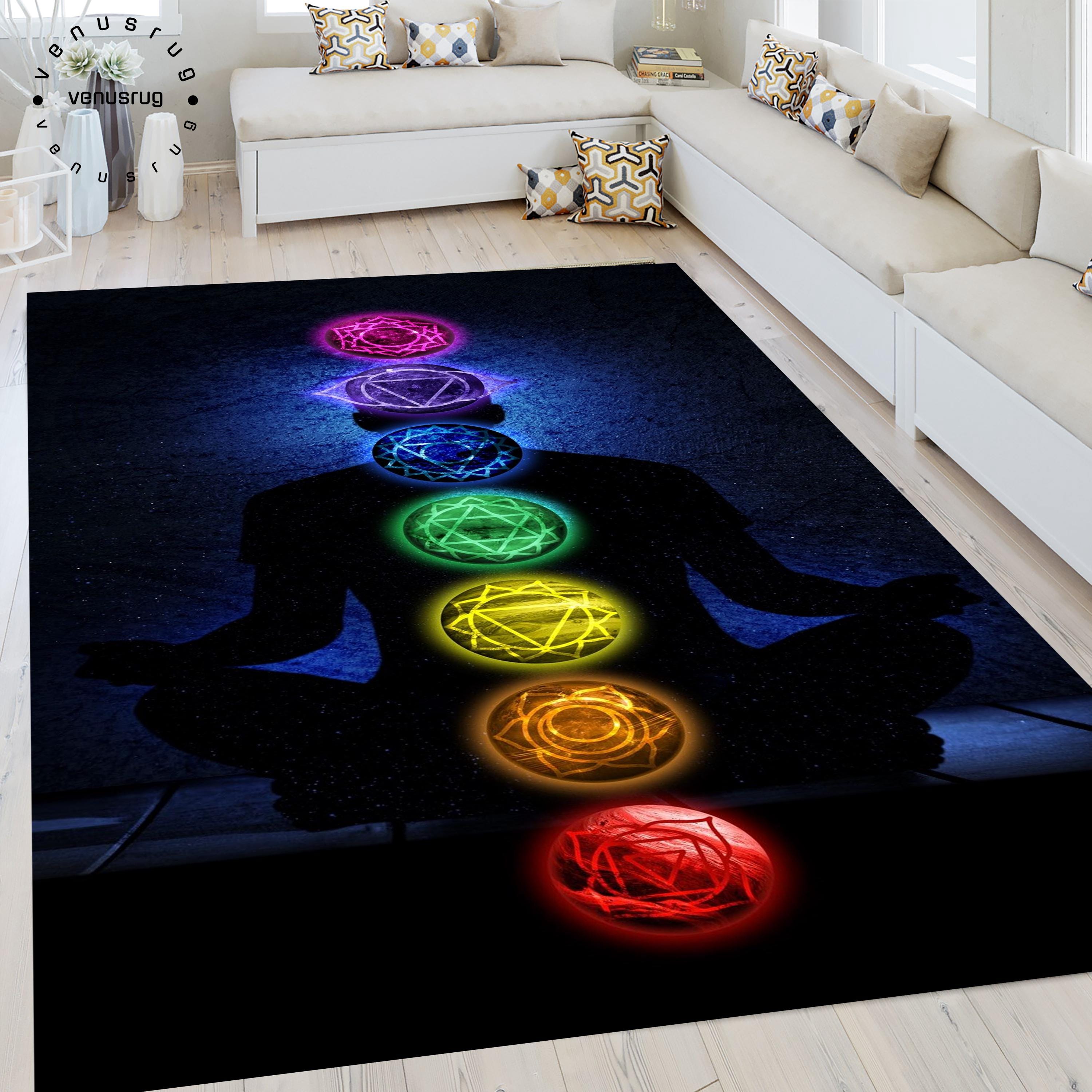 7 Chakras Rug,chakras Rug,chakra Decor,meditation Rug,yoga Mat,yoga ...