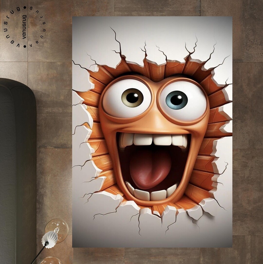 Cute Monster Rug, Cartoon Rug,monster Rug,3d Rug,3d Design Rug,alien ...