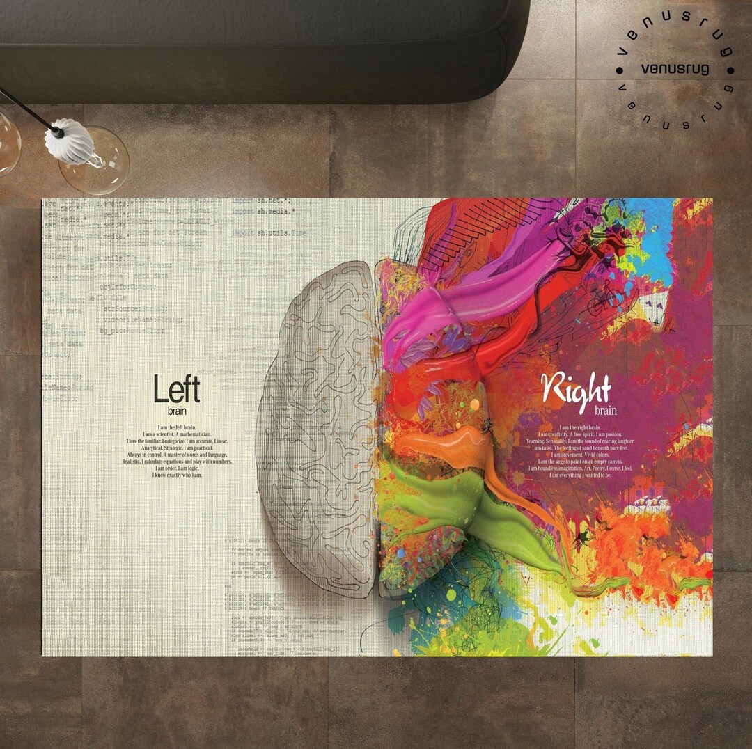 Brain Design Rug, Colorful Rug, Creative Rug, Psychology Art Rug, Trend ...