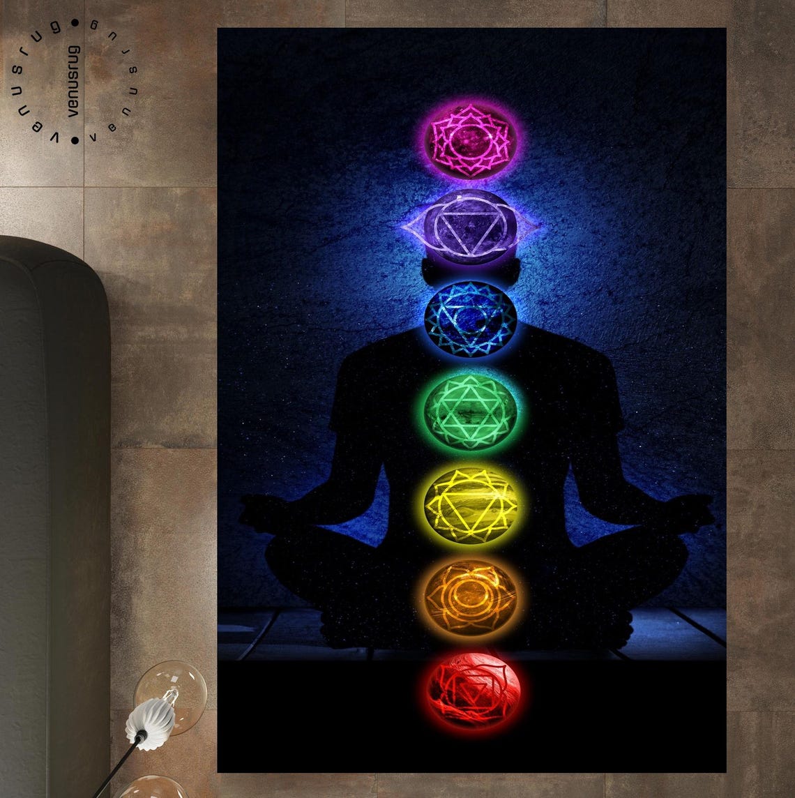 7 Chakras Rug,chakras Rug,chakra Decor,meditation Rug,yoga Mat,yoga ...