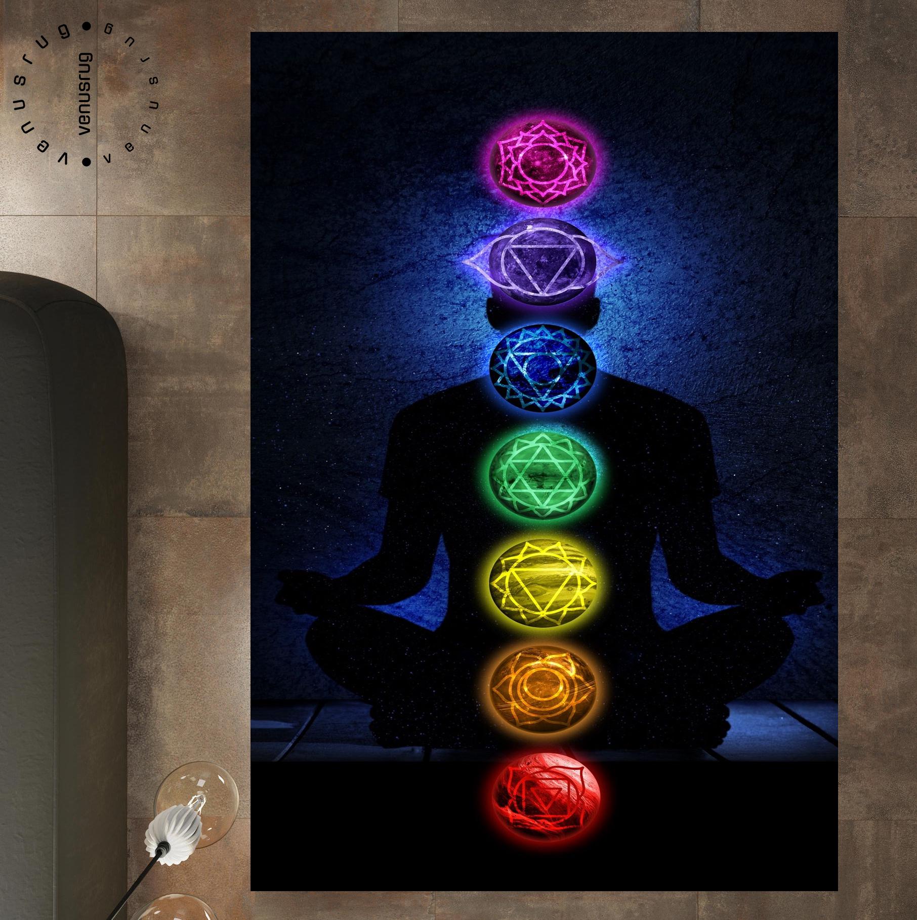 7 Chakras Rug,chakras Rug,chakra Decor,meditation Rug,yoga Mat,yoga ...