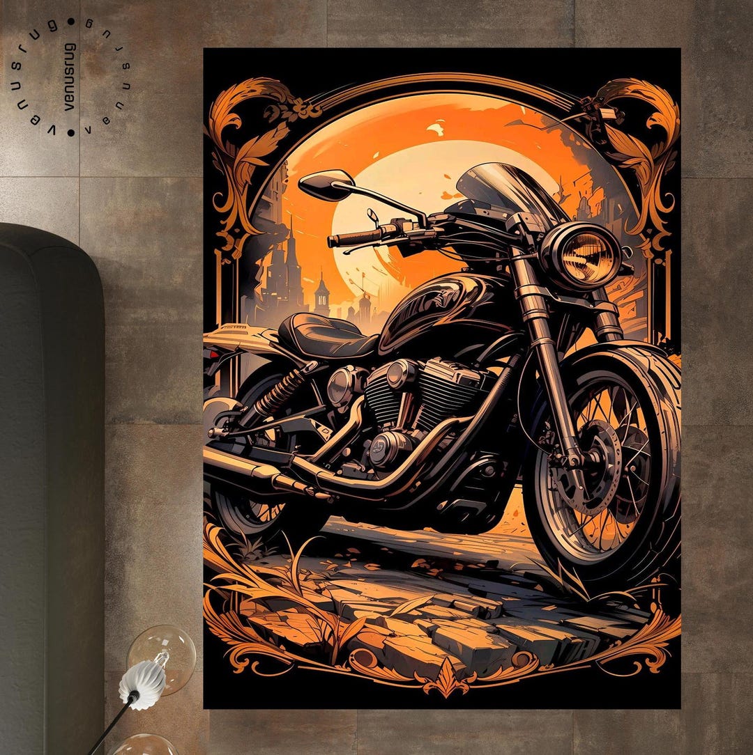Motorcycle Rug,harley Rug,motor Bike Riders Fans and Lovers,motorcycle ...