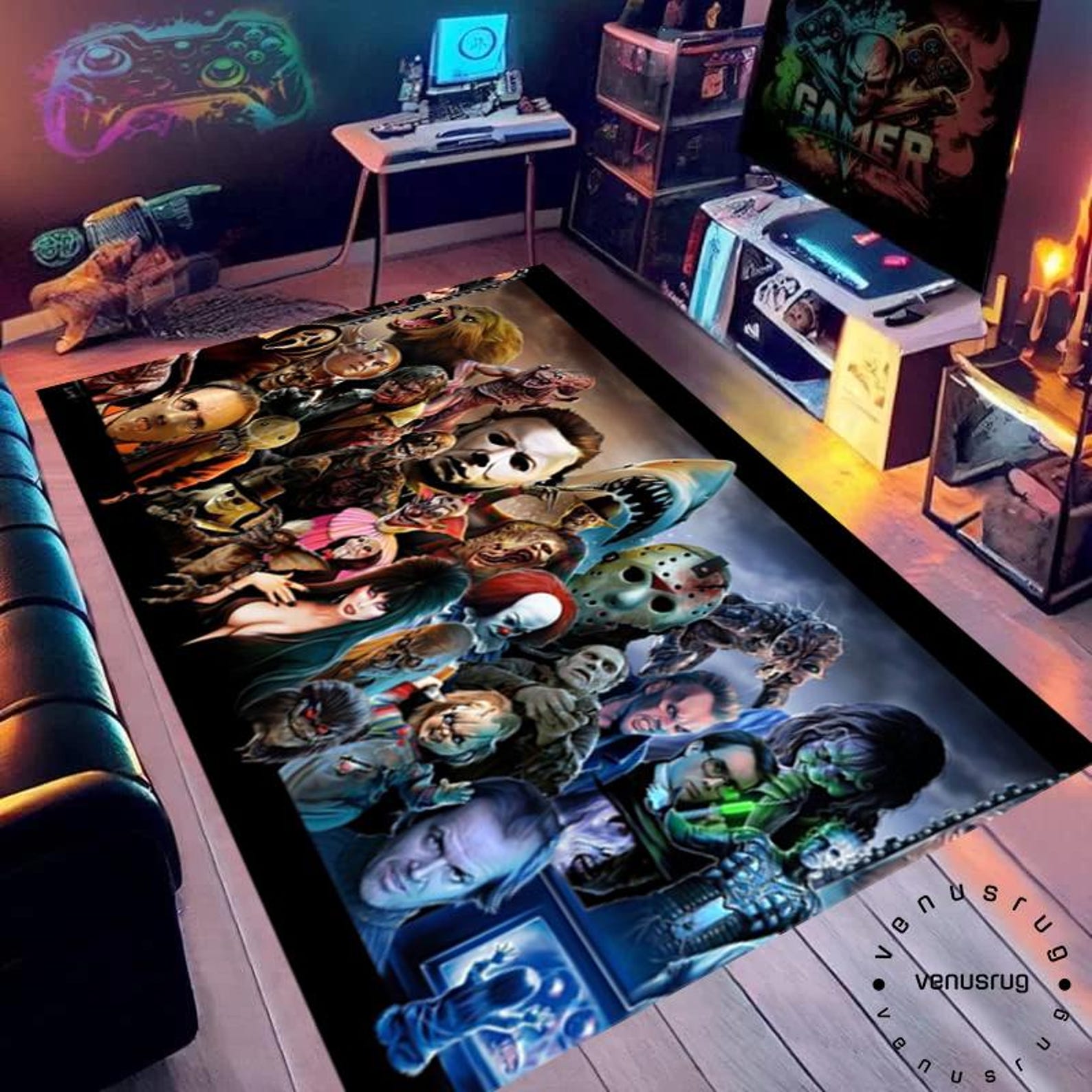 Amazing Movies,fear Themed Movie Rug, Horror,awesome Rug, VHS Films ...