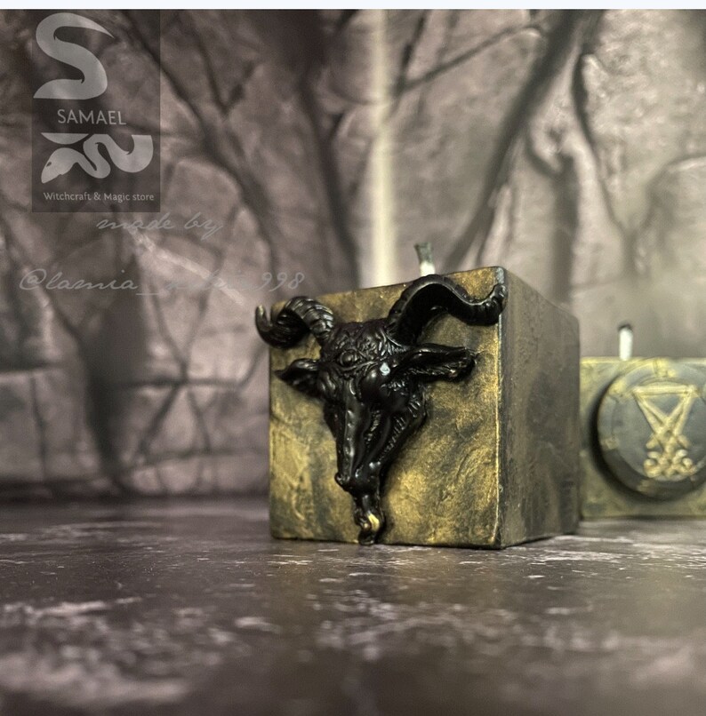 Baphomet Candle Ritual Candle Lucifer Statue Leviathan Satanism Altar ...