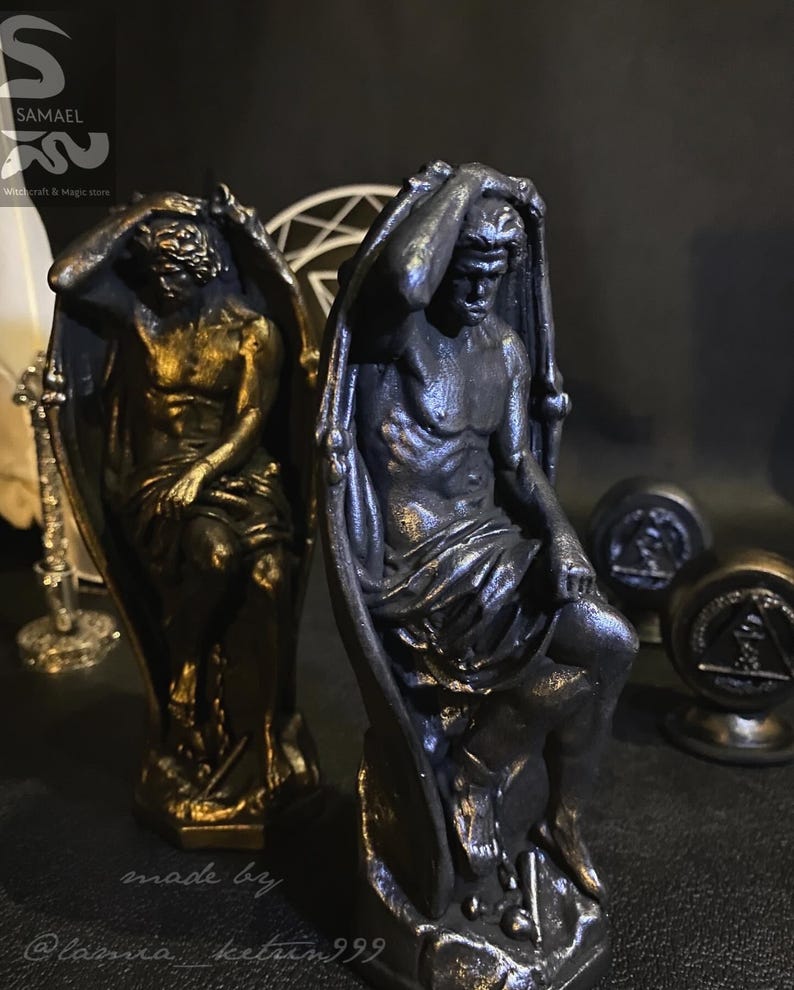 Lucifet Statue, Lucifer, Lucifer Altar Statue, Satan Statue, Occult ...