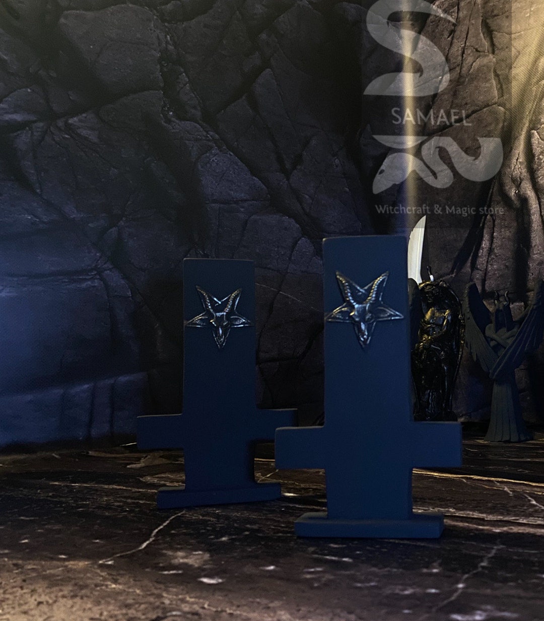 Inverted Cross Lucifer, Lucifer Statue, Leviathan Satanism Altar of ...