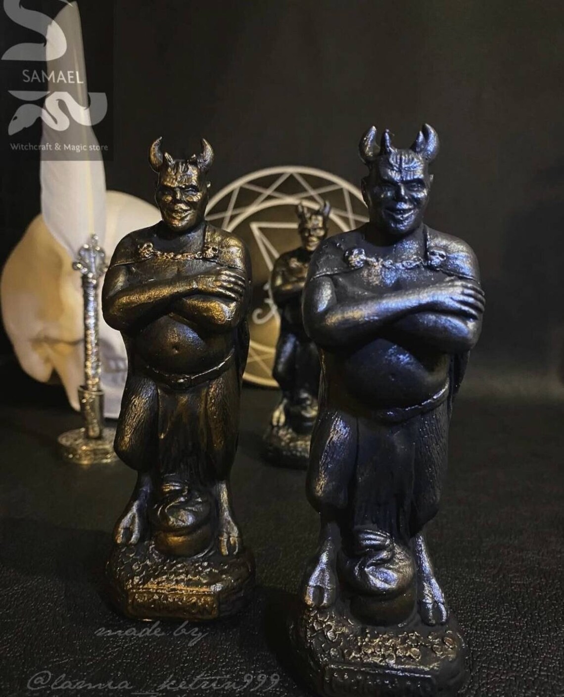 Mammon Statue Money Demon Gypsum Lucifer Demon , Leviathan, Satanism ...
