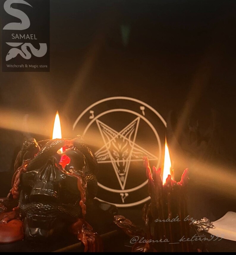 Ritual Candle Vampire Tears Scull Black Candle Witchcraft Supplies ...