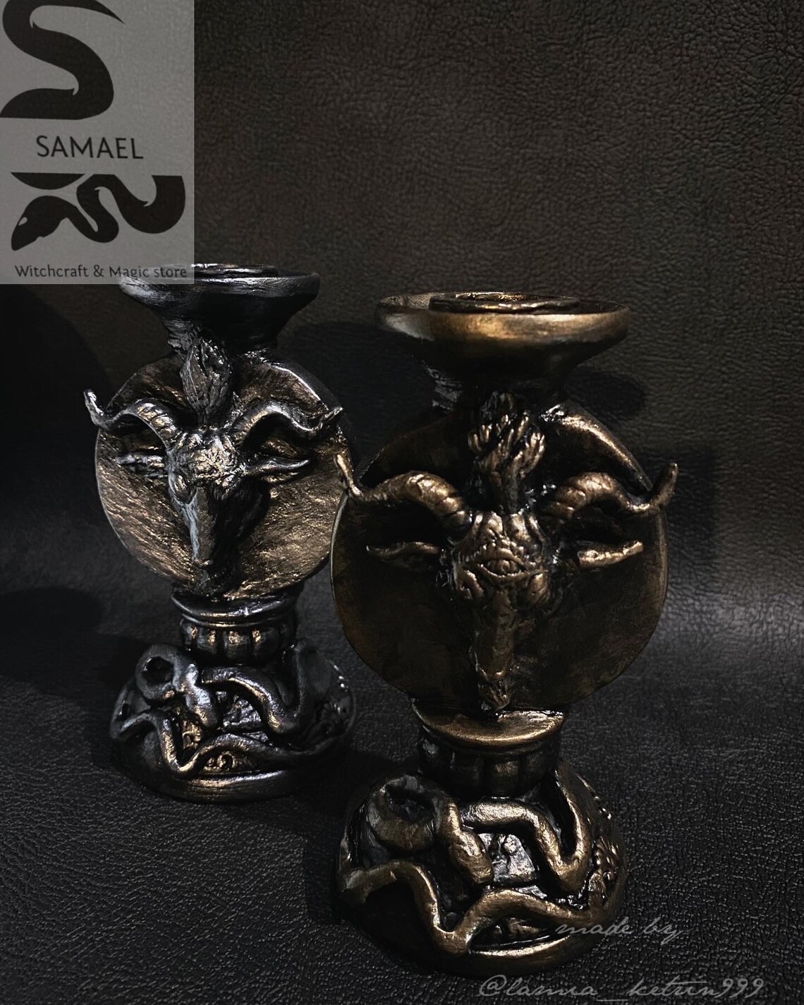 Candlestick Baphomet Lucifer Statue Leviathan Satanic Altar of Lucifer ...