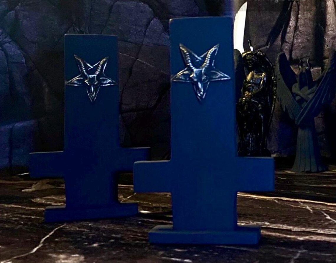 Inverted Cross Lucifer, Lucifer Statue, Leviathan Satanism Altar of ...
