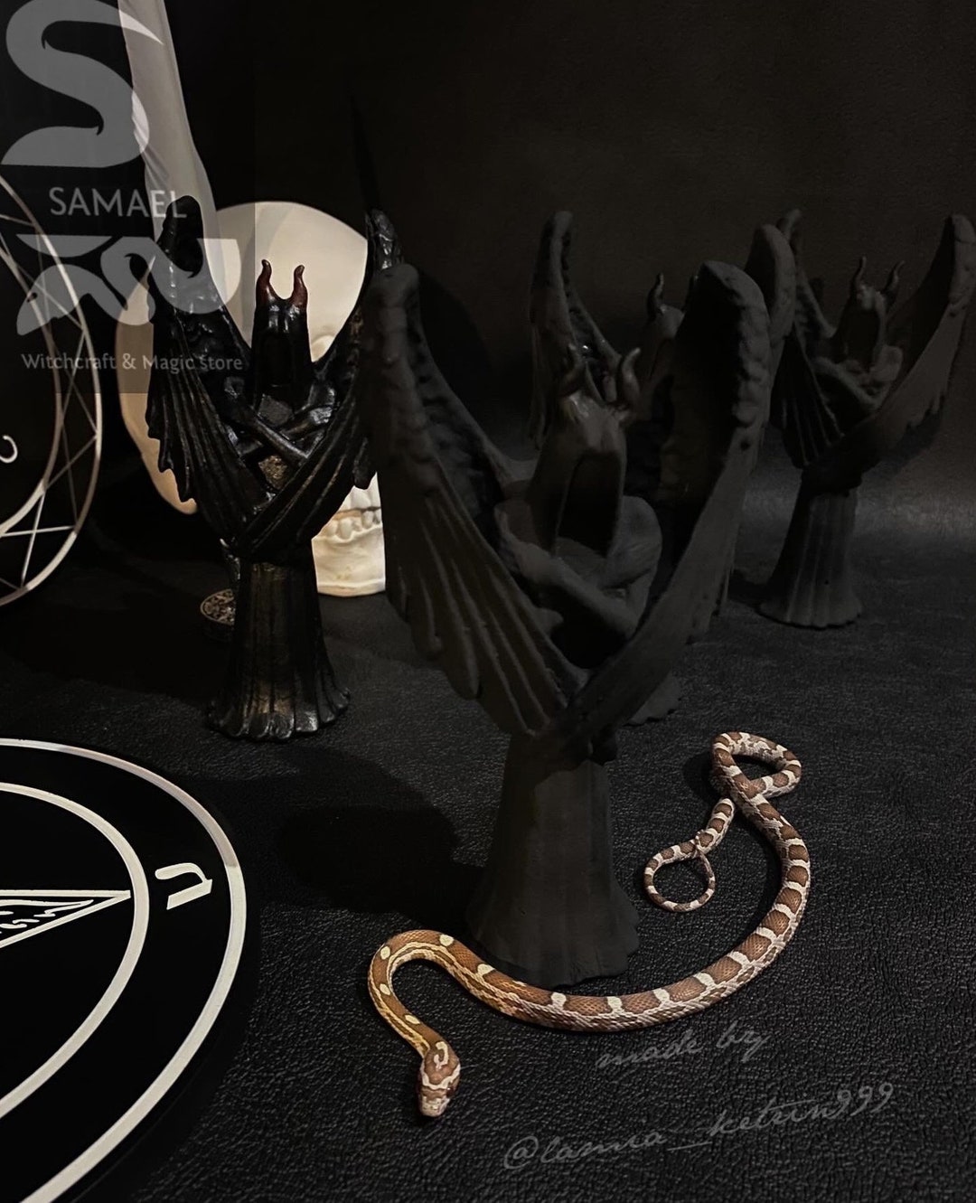 Dark Demon Altar Statue Lucifer Satan Leviathan Black Magic Witchcraft ...