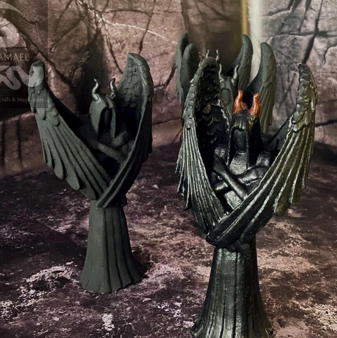 Dark Demon Altar Statue Lucifer Satan Leviathan Black Magic Witchcraft ...