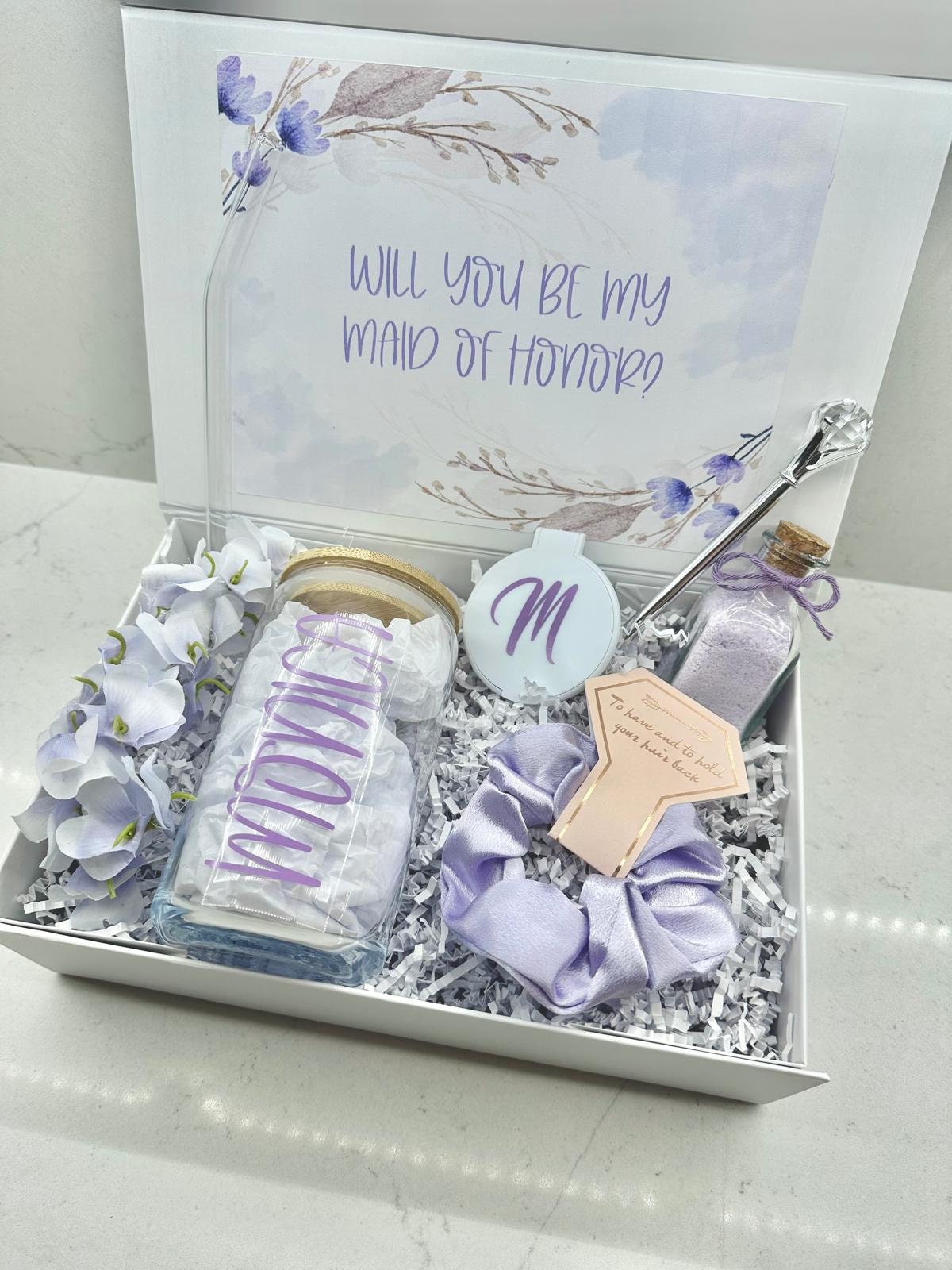 Sage Bridesmaid Proposal Gift Box, With Glass/champagne Tumbler and ...