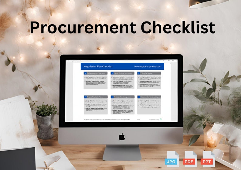 Procurement Checklists Bundle: 5 Essential Checklists for Negotiation ...
