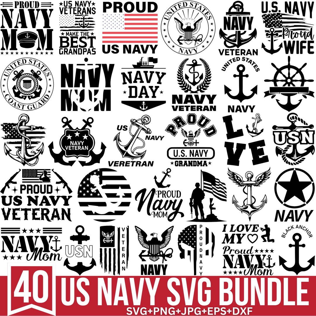 US Navy Svg Bundle, USN Chief Anchor Vector Clipart, Us Navy Military ...