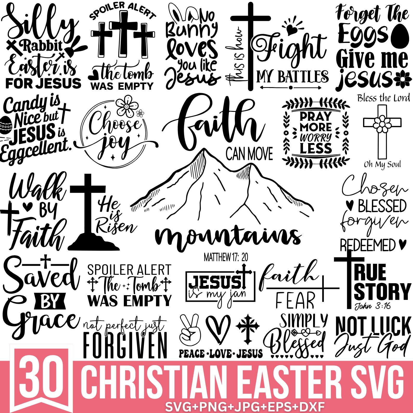 Christian Easter Svg Bundle, Bible Verse Svg, Religious Easter Svg ...