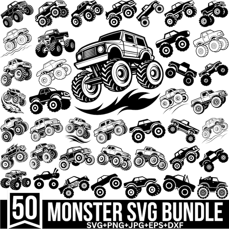 Monster Truck Svg Bundle, Monster Truck Svg, Monster Truck Vector ...
