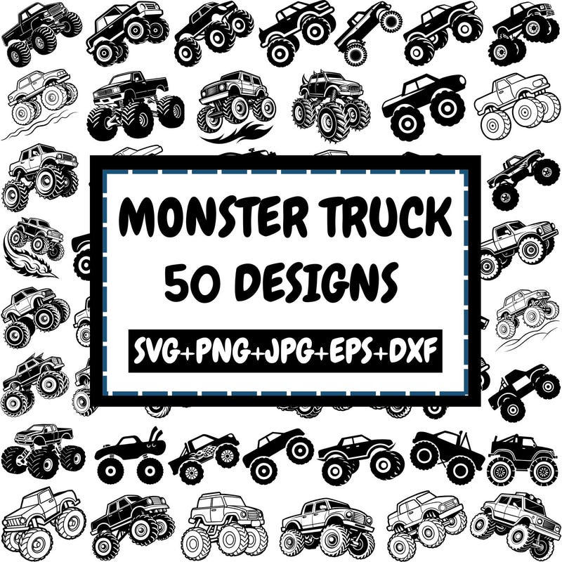 Monster Trucks Svg Bundle - Etsy