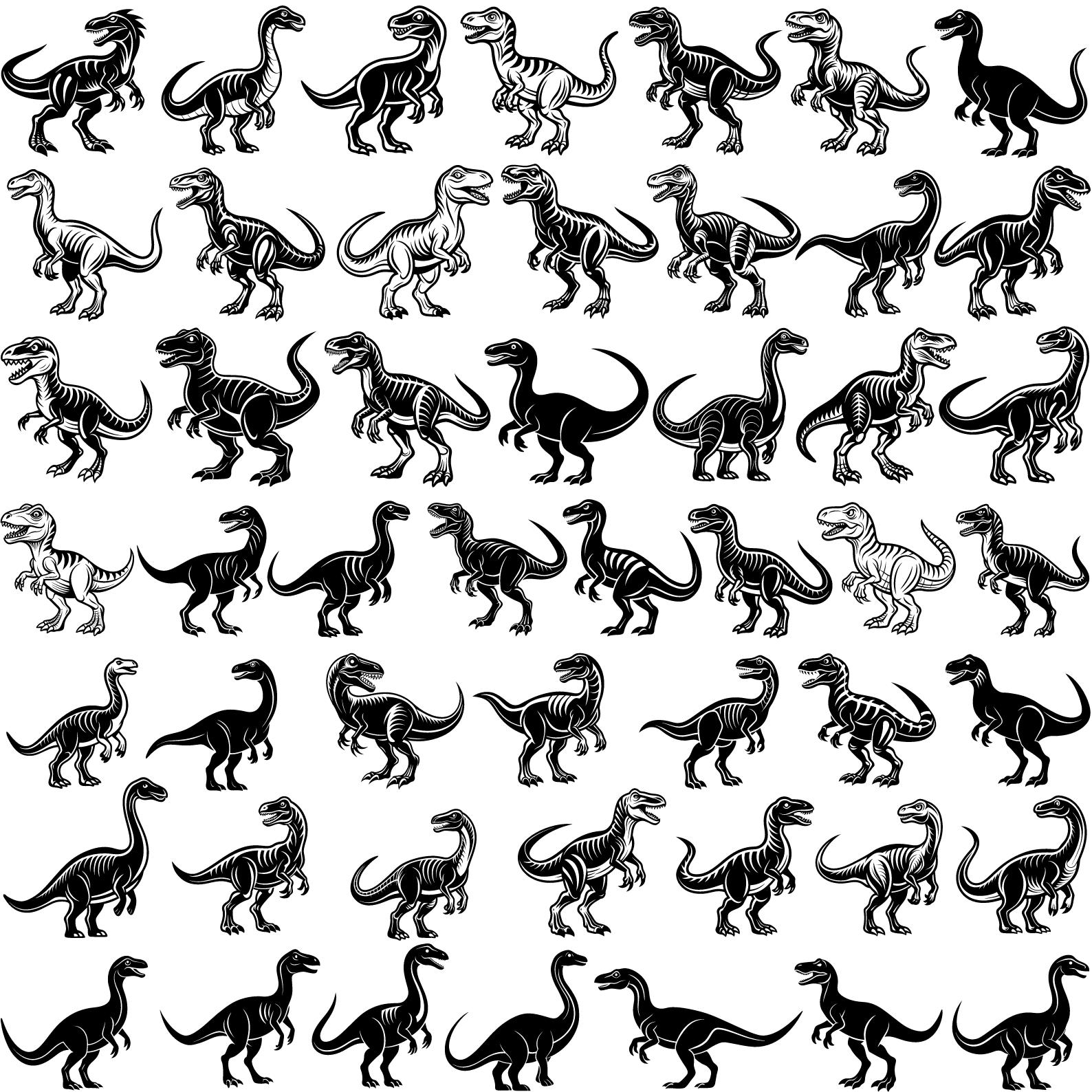 Dinosaur SVG Bundle, Jurassic Svg, Dinosaur Coloring SVG, Dino Svg ...