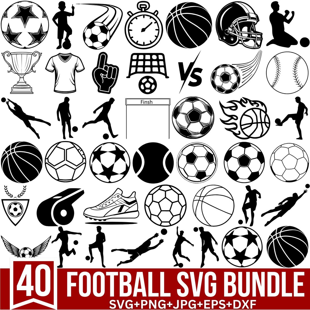 Football Svg Bundle, Soccer Ball Svg, American Football Svg, Basketball ...