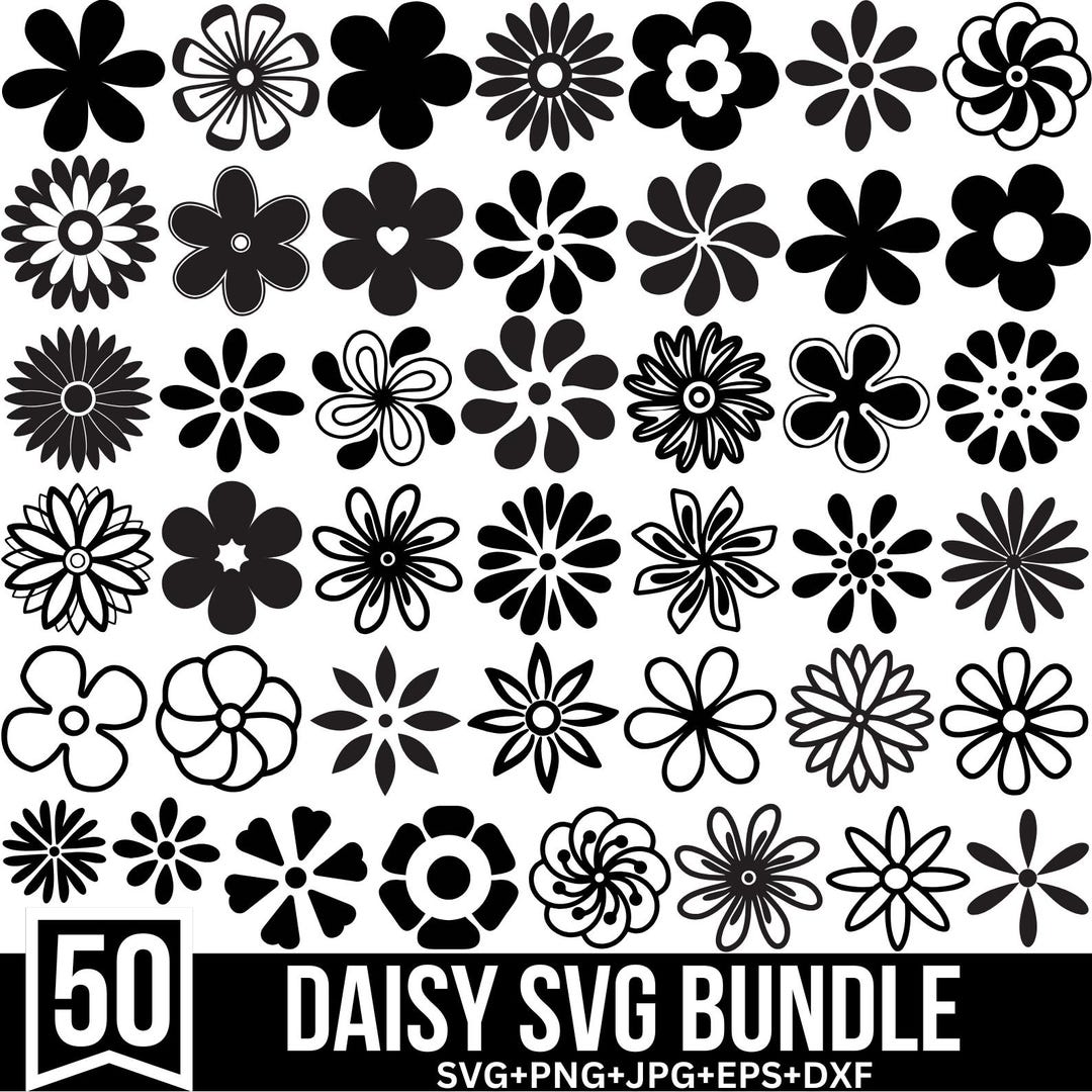 Daisy Svg Bundle, Daisy Flower Svg, Spring Svg, Daisy Logo, Simple ...