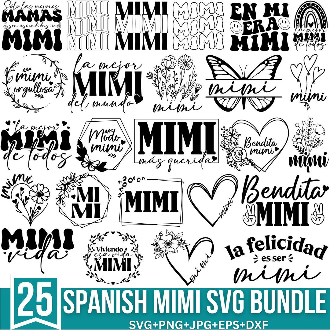 Mimi Svg Bundle, Blessed Mimi Svg, Mimi Life Svg, Mimi Heart Svg ...