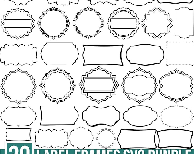 Frames Svg Bundle, Labels Svg, Sign Svg, Vintage Frames, Frame Clipart ...