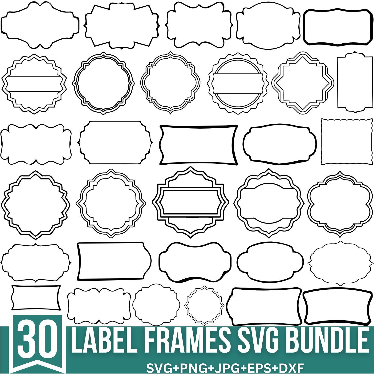 Label Frames Svg Bundle, Banner Svg, Vintage Frames Svg, Shapes Svg ...